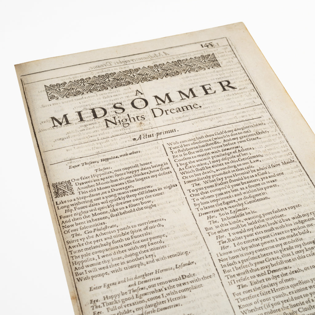 First Folio Print 'A Midsummer Nights Dream' – Shakespeare Shop