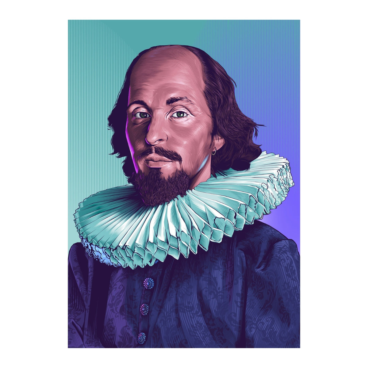 Historiart Print Shakespeare Portrait by Benjamin Wachenje ...