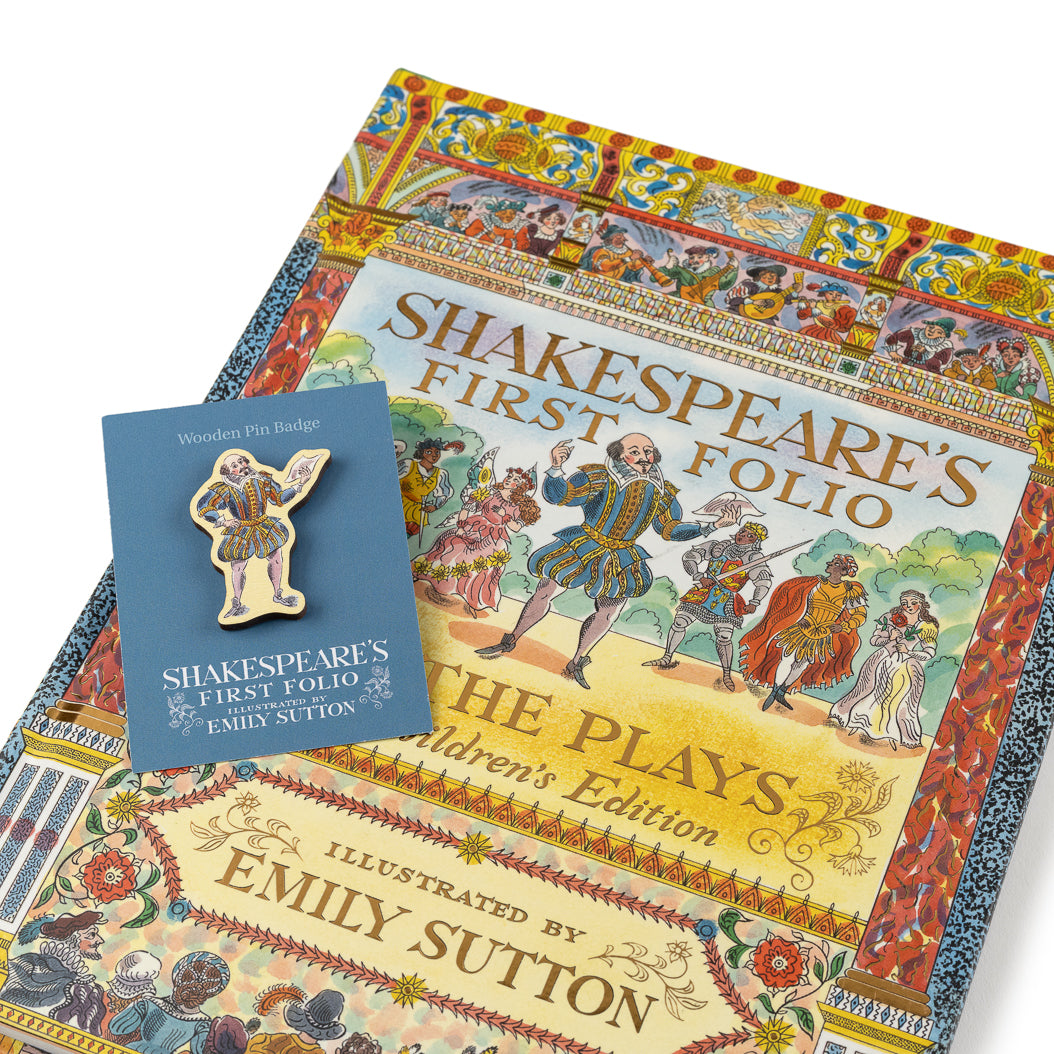 Emily Sutton Shakespeare Wooden Pin Badge – Shakespeare Shop