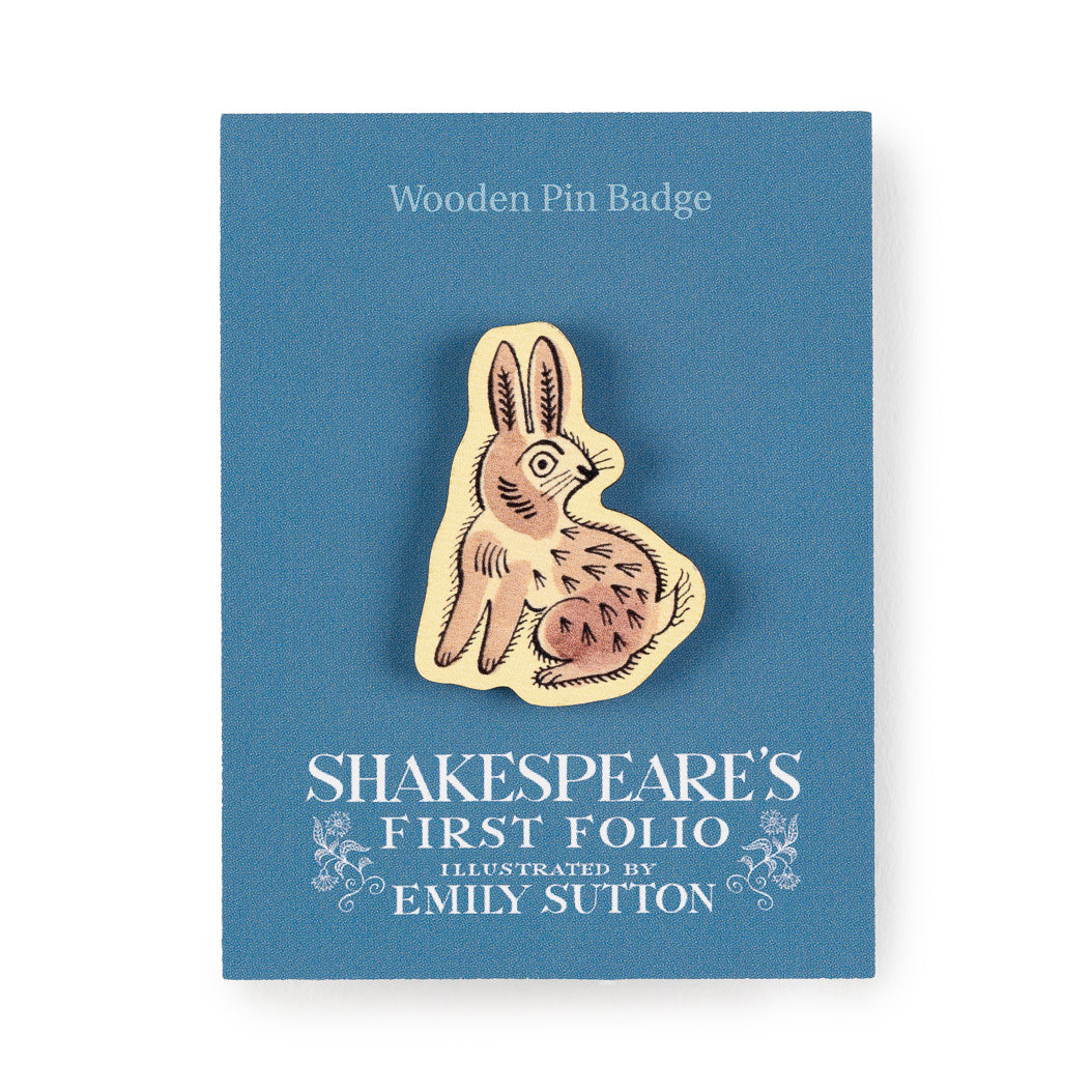 Emily Sutton Wooden Pin Badge Rabbit – Shakespeare Shop