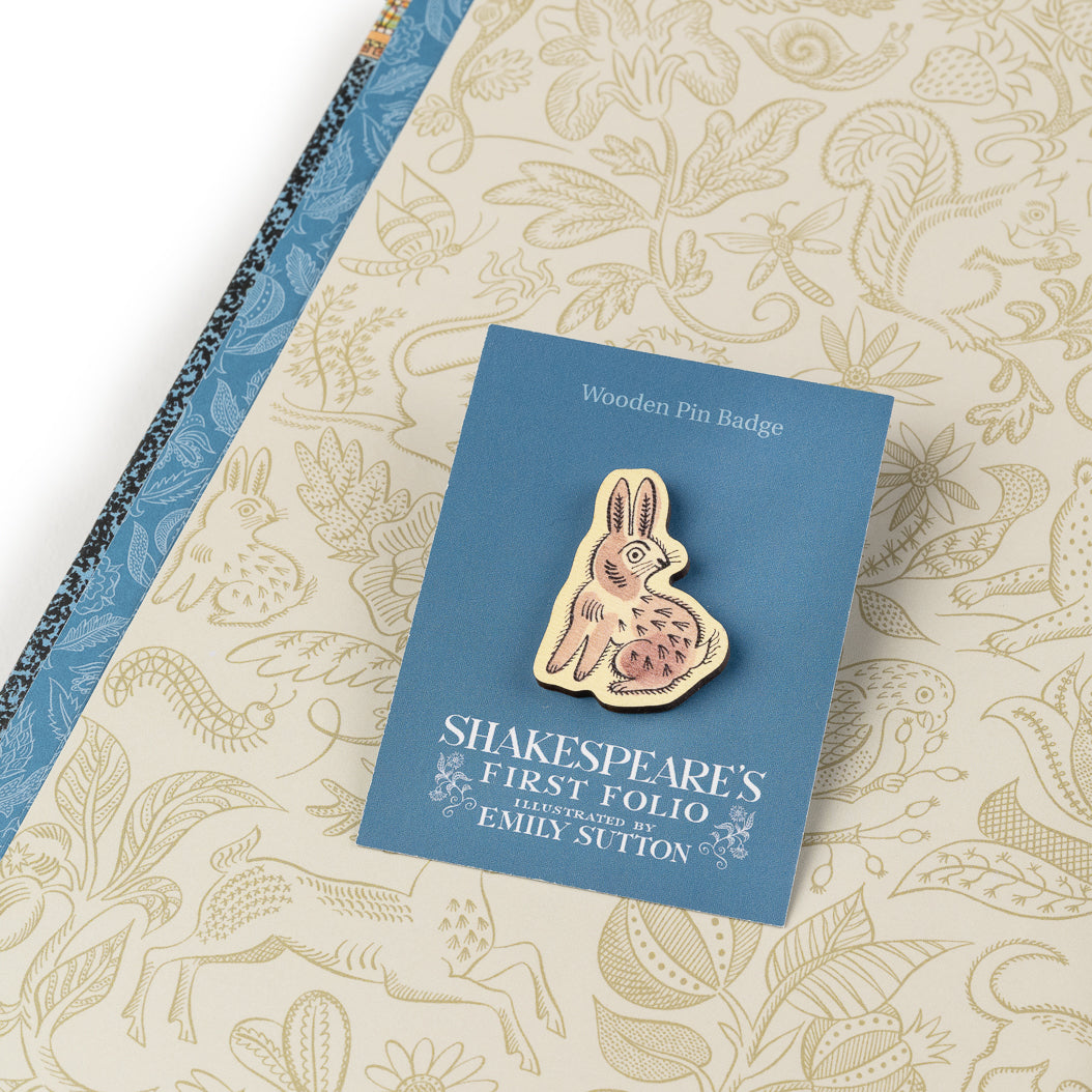 Emily Sutton Wooden Pin Badge Rabbit – Shakespeare Shop