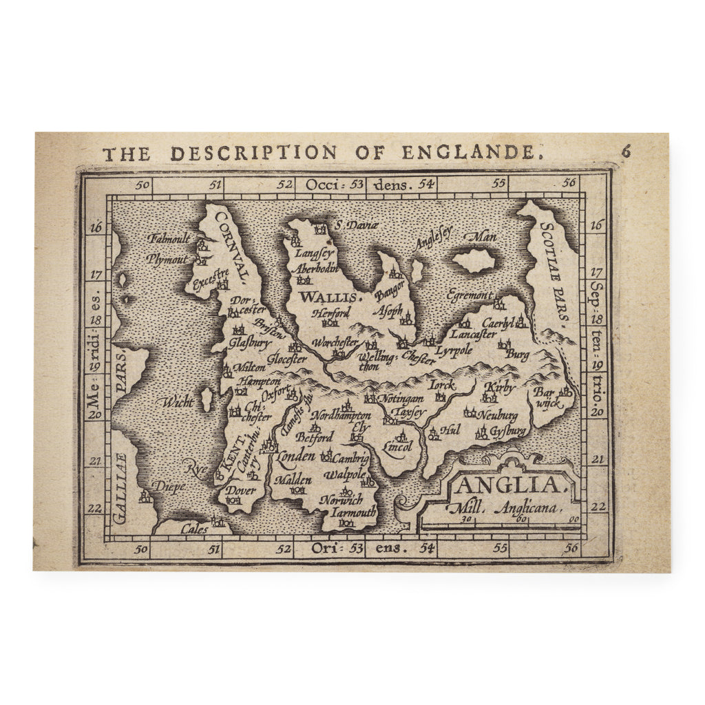 Postcard Map of England – Shakespeare Shop