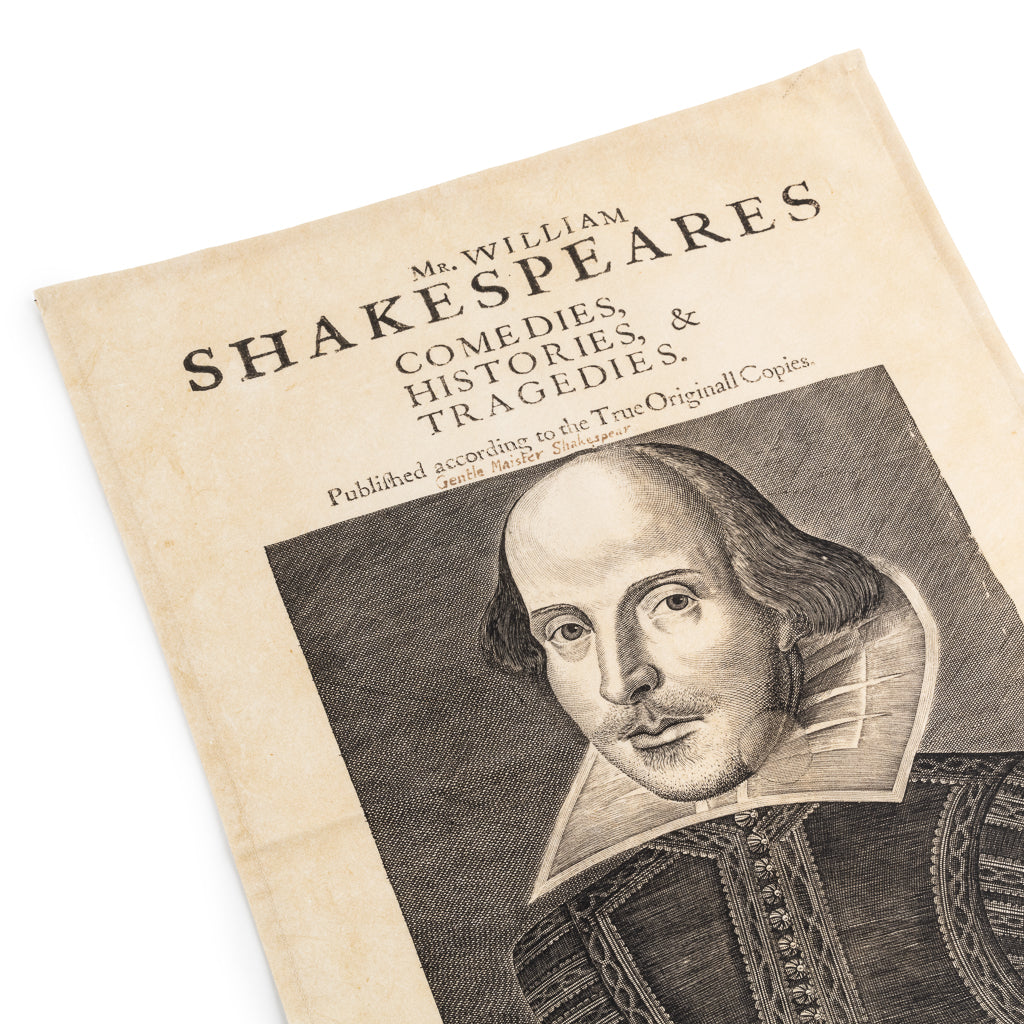 First Folio Portrait Tea Towel – Shakespeare Shop