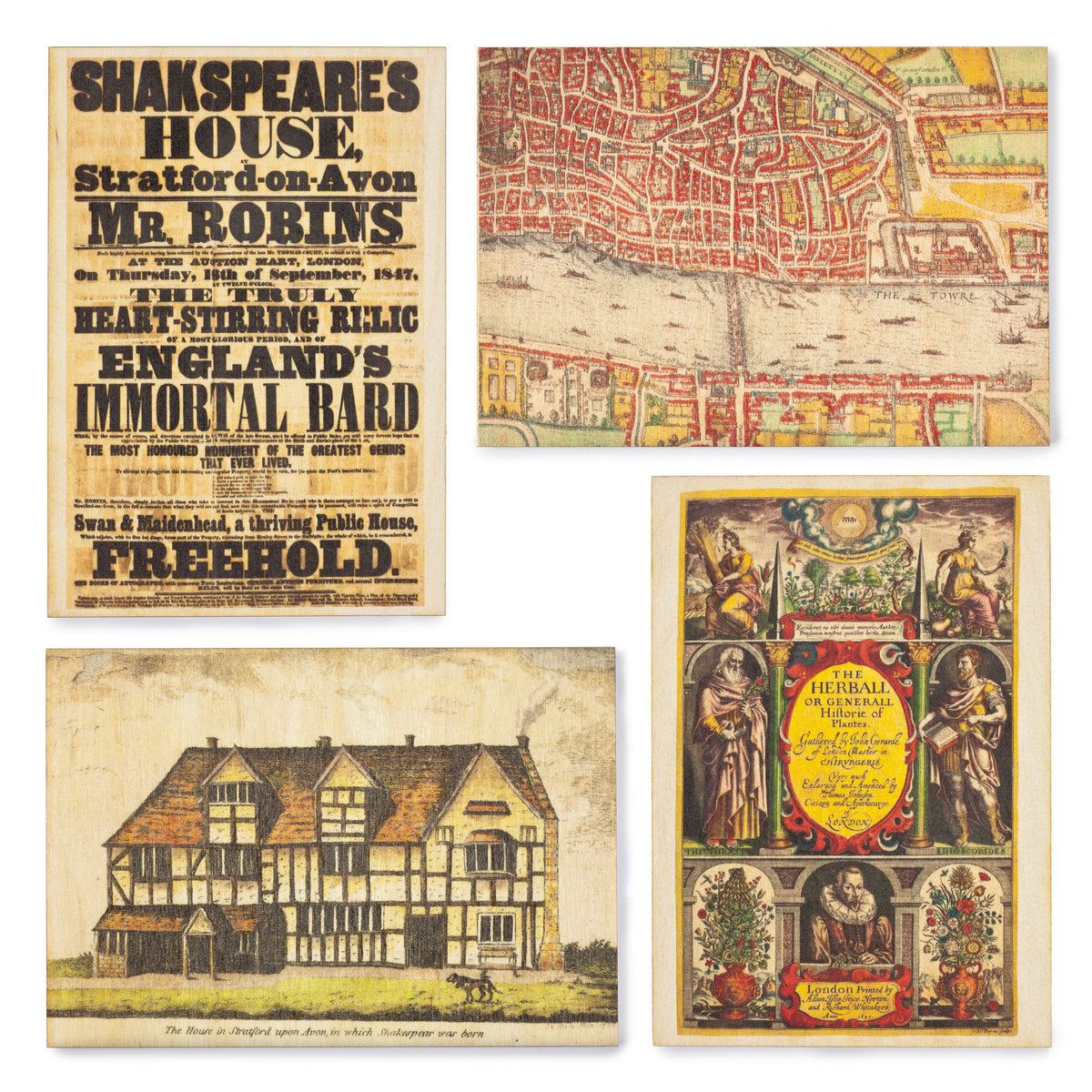 Wooden Postcard Shakespeare's Birthplace – Shakespeare Shop
